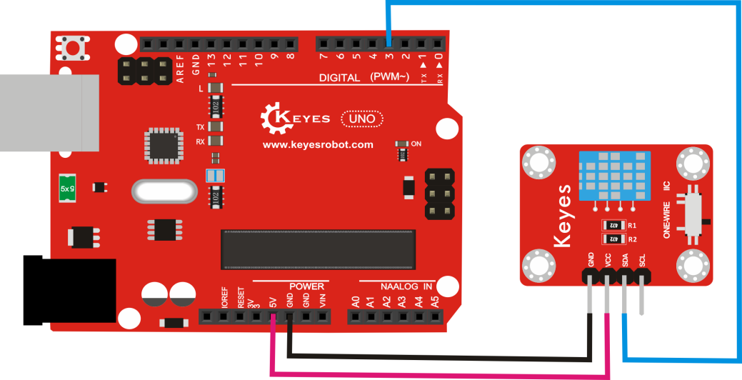 KE0127 Keyes DHT12温湿度模块 详细教程 — keyes WiKi 文档